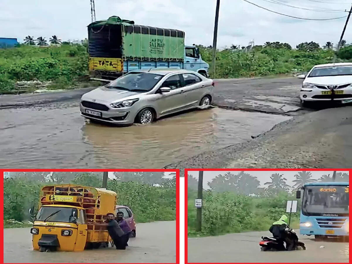 Commuters play risky game as pothole-riddled road turns lethal