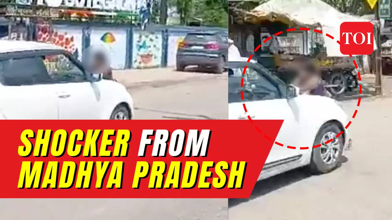 On cam: Police drag woman on car's bonnet for 500 metres in MP's Narsinghpur | Viral Videos ...