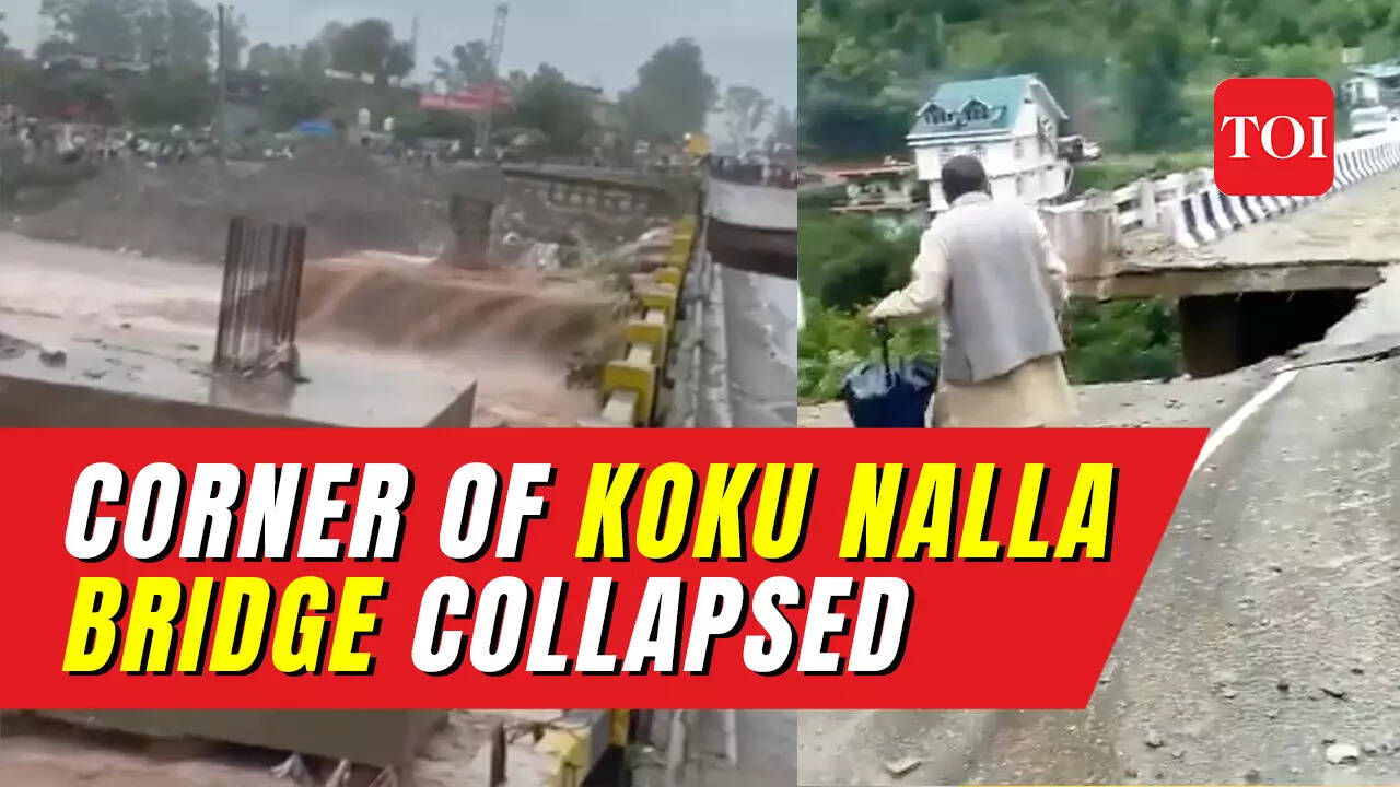 Visuals: Corner of Koku Nalla Bridge collapses in Himachal Pradesh ...