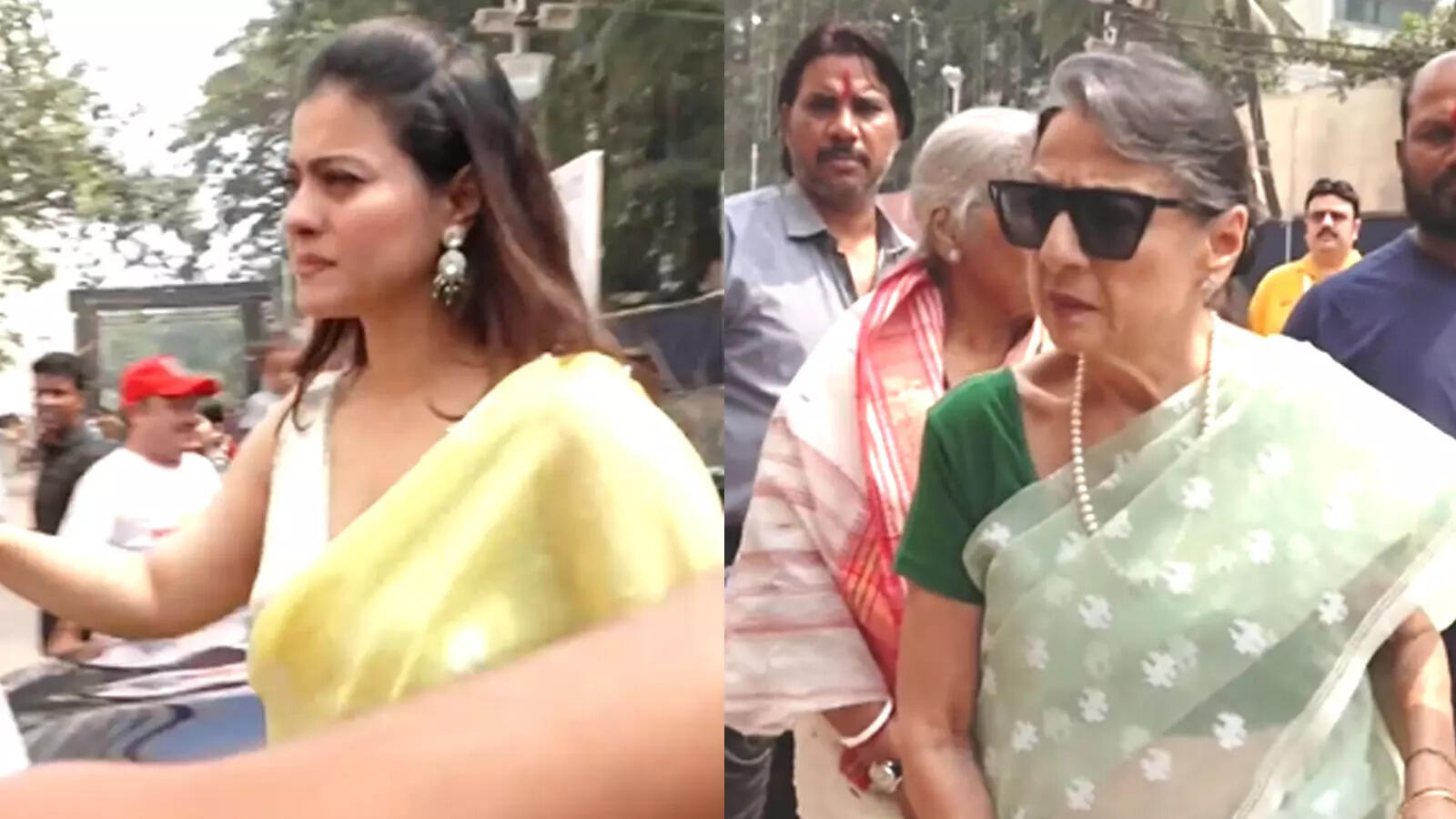Kajol, her mother Tanuja visit Durga Puja pandal in Mumbai | Festive ...