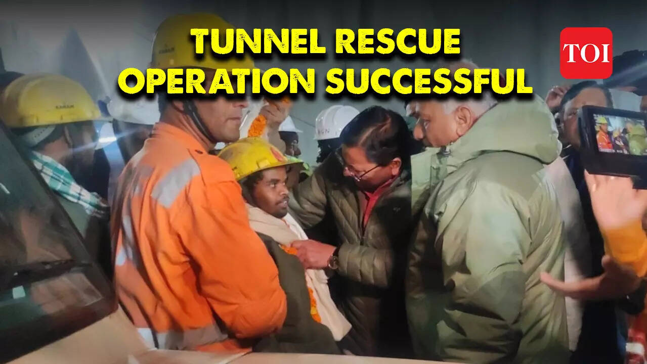 Uttarkashi tunnel breaking News: CM Dhami meets first worker rescued ...