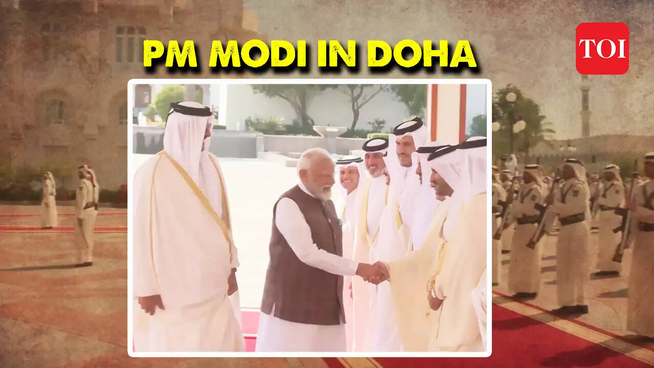 Watch: PM Narendra Modi gets ceremonial welcome in Doha | TOI Original - Times of India Videos
