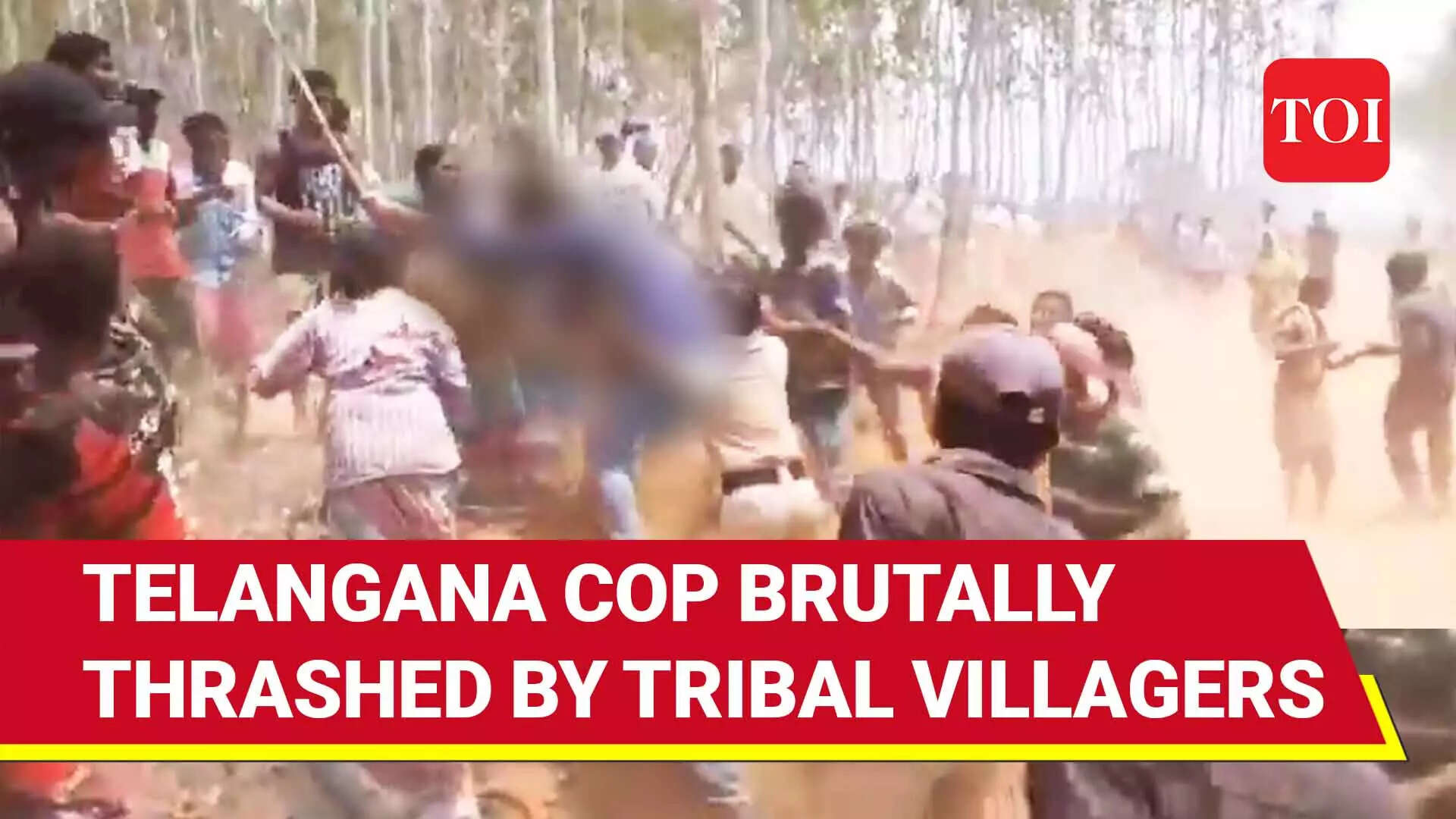 Telangana cop brutally thrashed by villagers, video goes viral | Viral ...