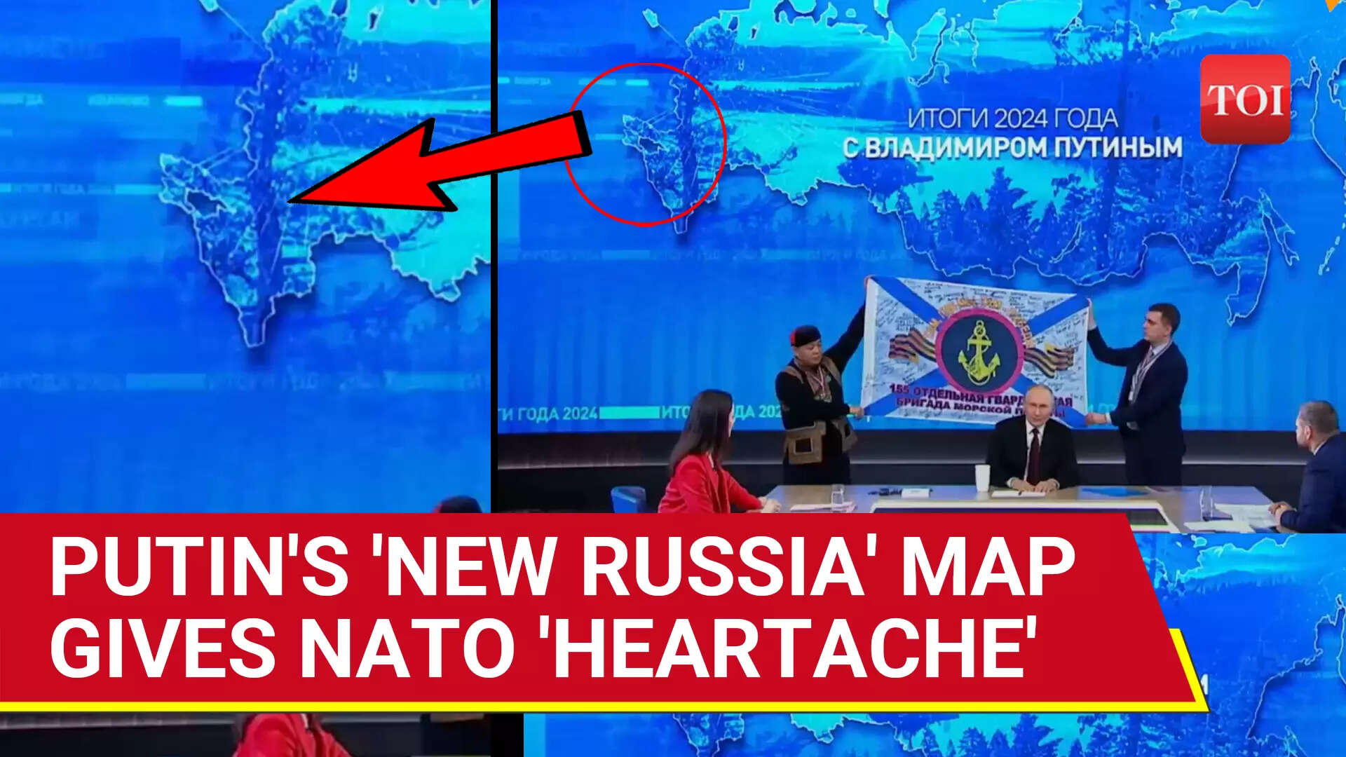 Putin Flaunts 'New Russia' Map, Displays Unique Gift From Battlefield ...