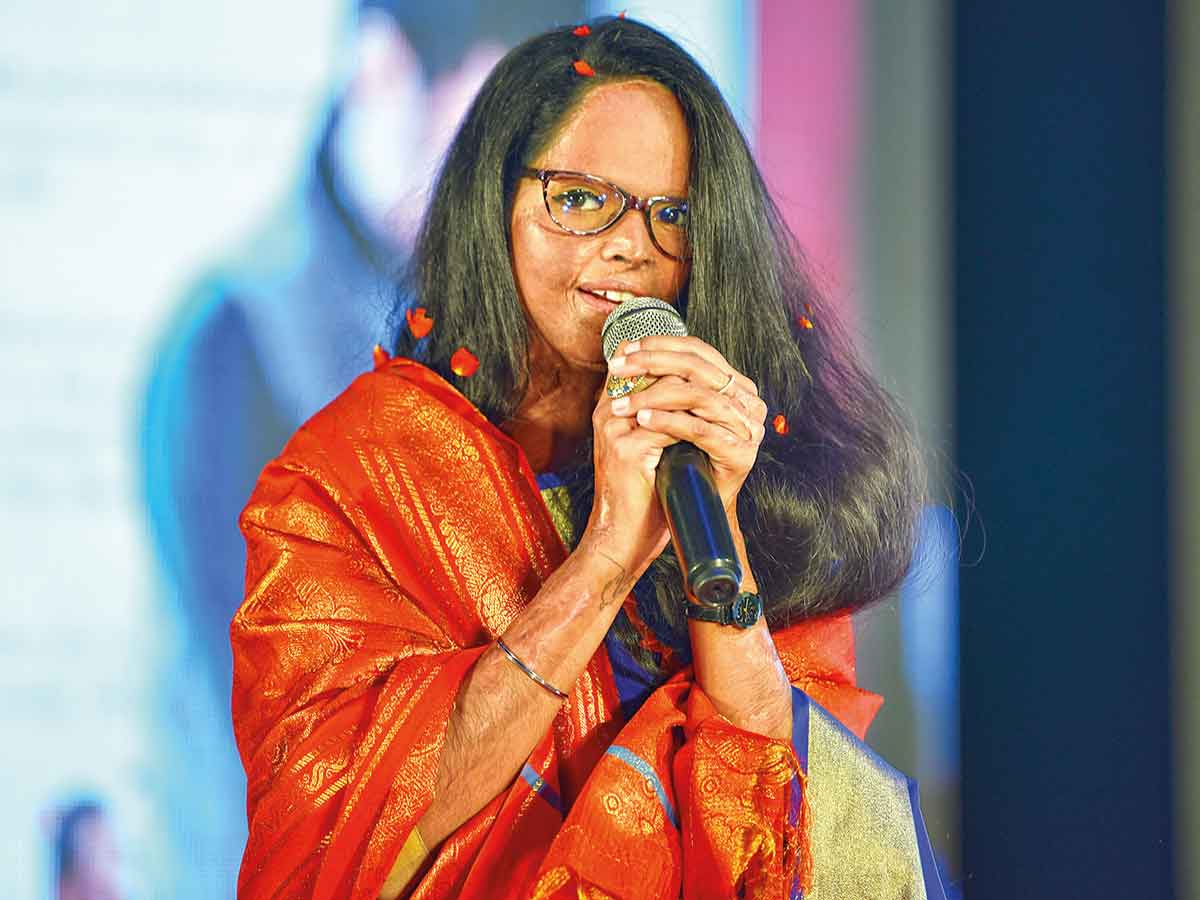 Laxmi Agarwal: Acid attack survivor Laxmi Agarwal felicitated in Hyd ...