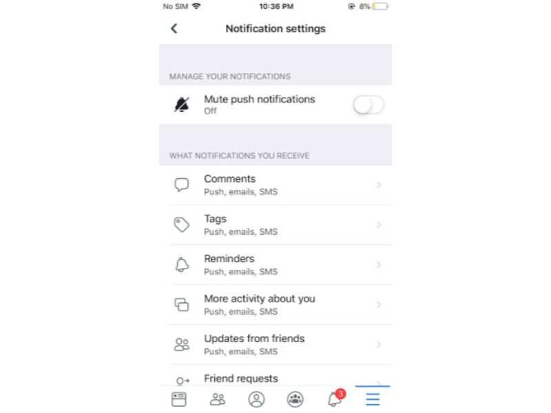 How to manage Facebook notifications
