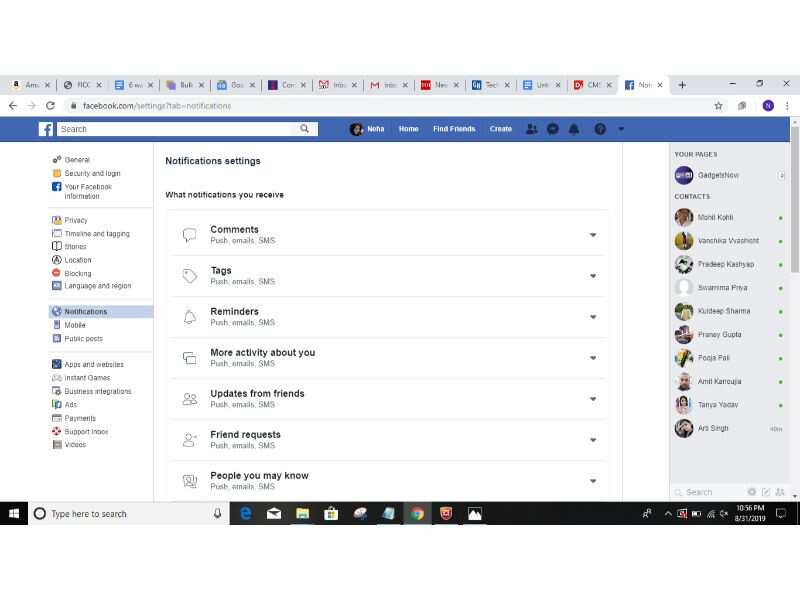 How to manage Facebook notifications