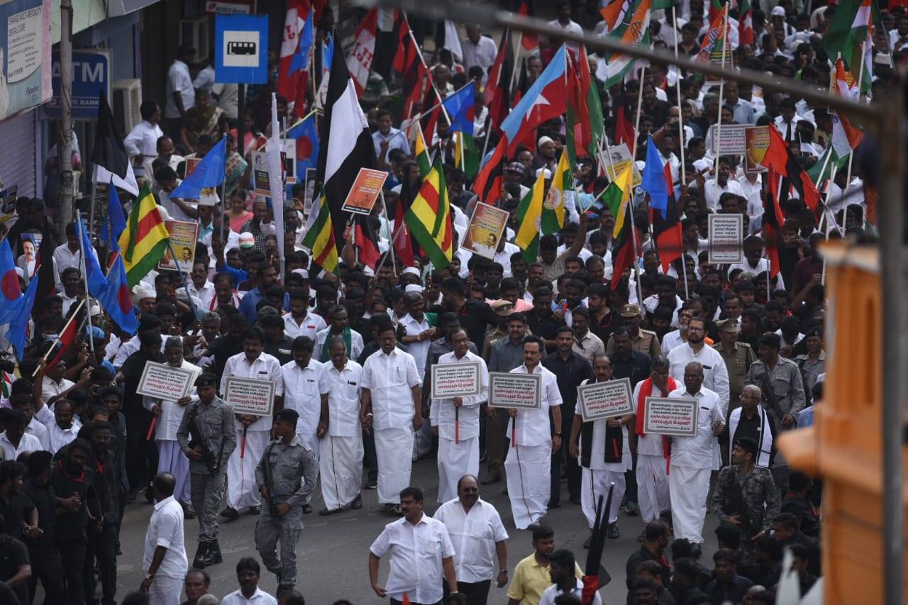DMK Protest in Chennai Today Live: DMK's anti-CAA rally begins in Chennai