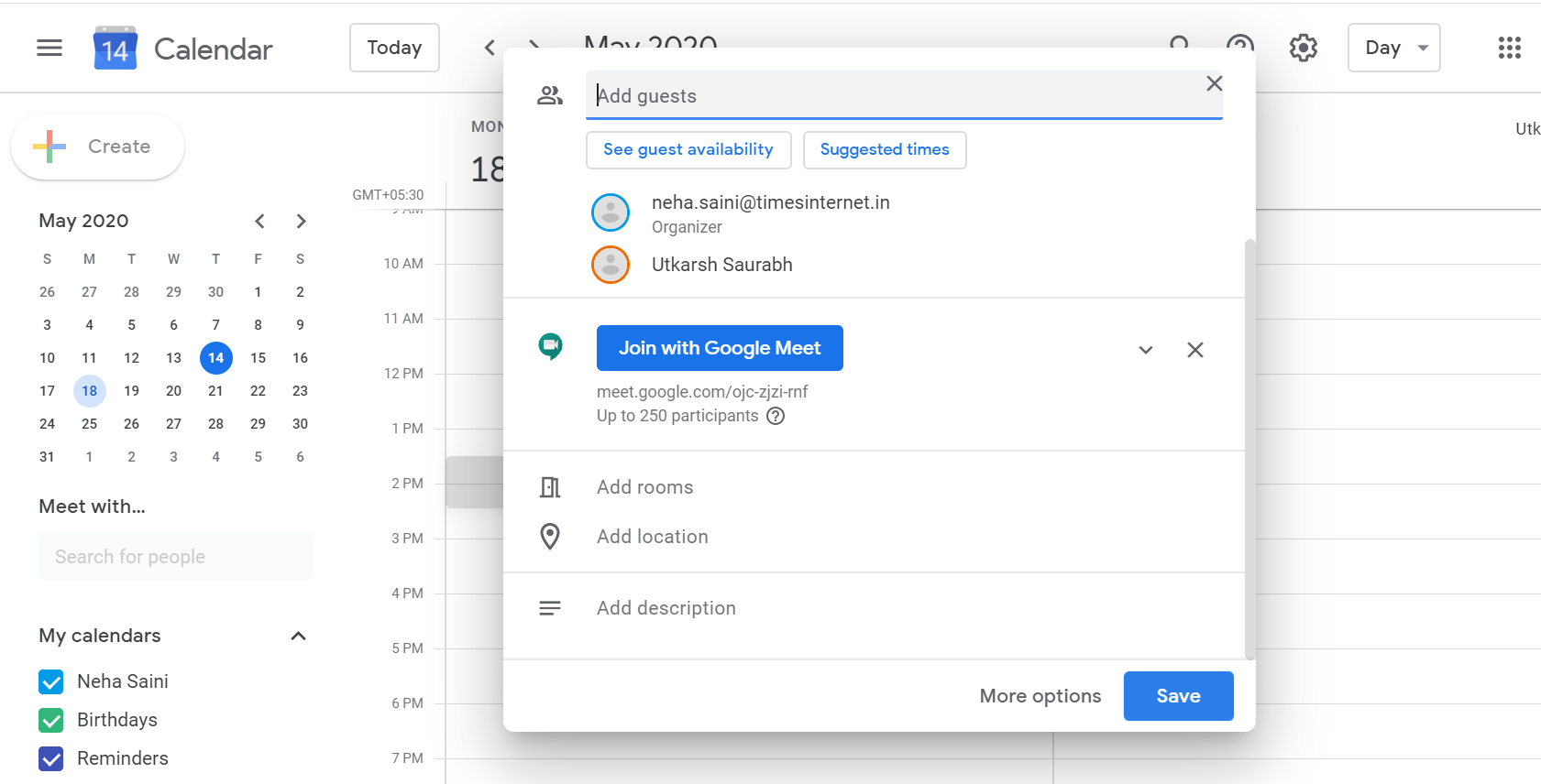 Google Calendar Create Meeting Shopperji