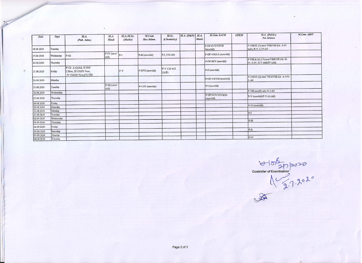Rajasthan University Exam Dates Rajasthan University Releases Date