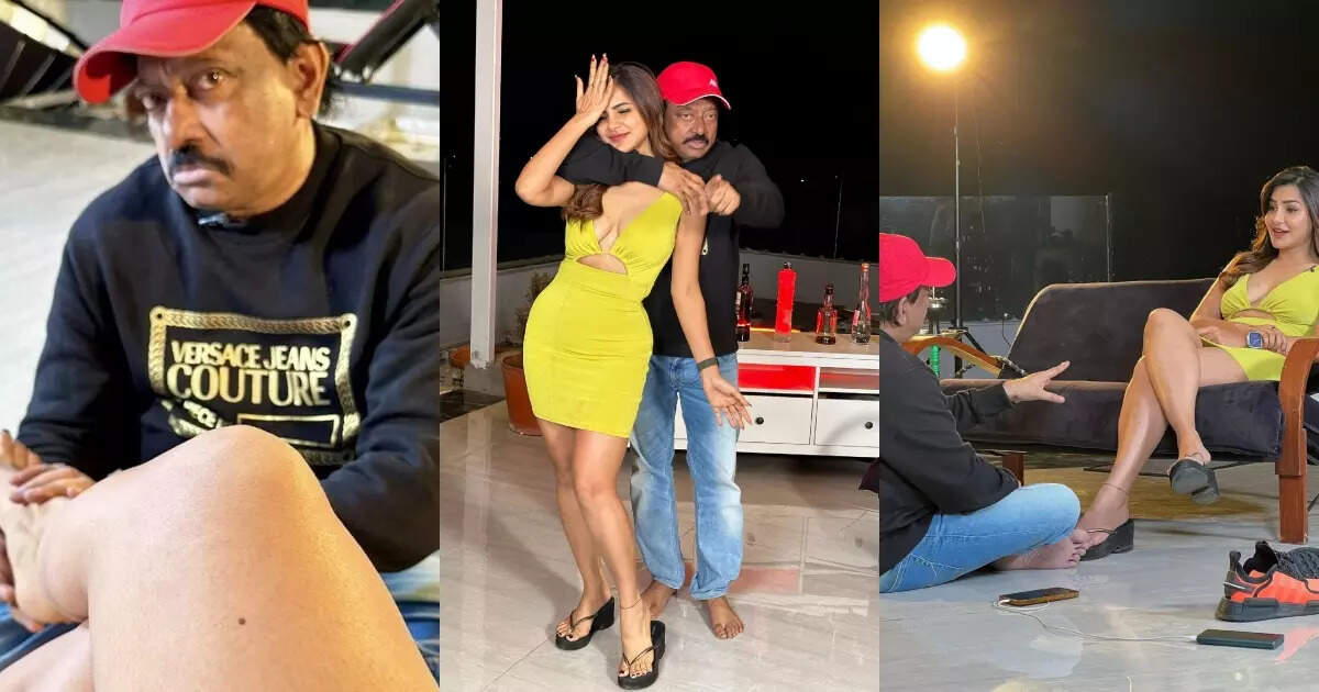 Sensational Pics Of Ashu Reddy And Ram Gopal Varma Times Of India