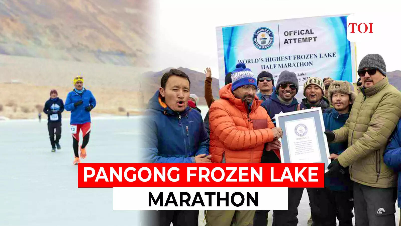 Frozen Marathon on Pangong lake enters Guinness Book of World Records ...