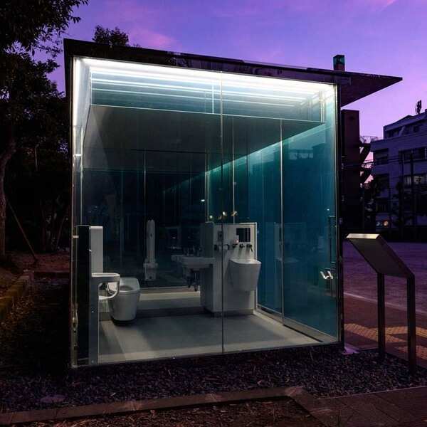 Glass Public Bathroom Tokyo Experiments With Transparent Public