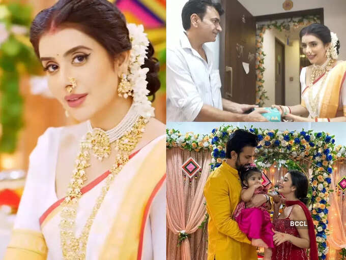 Charu Asopa decks up in a white nauvari saree as she bids adieu to ...