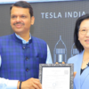 Tesla India launch: CM Fadnavis unveils Model Y at Mumbai showroom ...