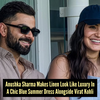 Anushka Sharma brings blue crush energy to the benches in a breezy ...