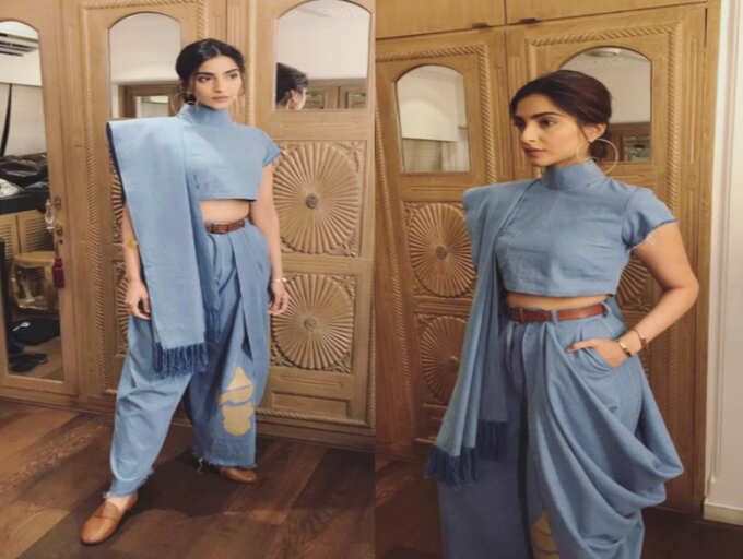 We can't stop gushing over Sonam Kapoor's sari jeans! | The Times of India