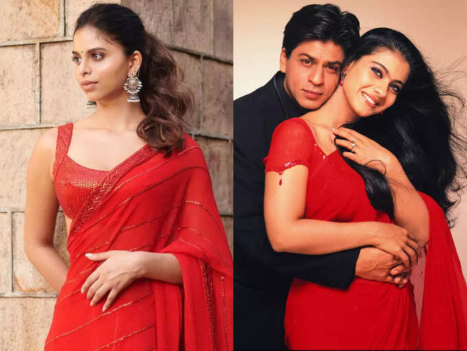 Suhana Khan in a red sari just reminded us of Kajol in K3G | The Times ...