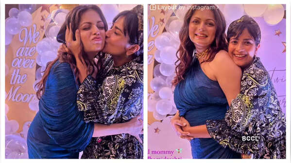 Mom-to-be Drashti Dhami flaunts her baby bump in a shimmery blue dress ...