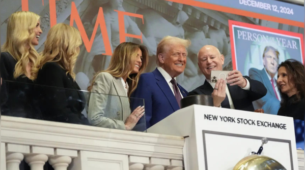 Trump celebrates Time's 'Person of the Year' by ringing NYSE opening bell