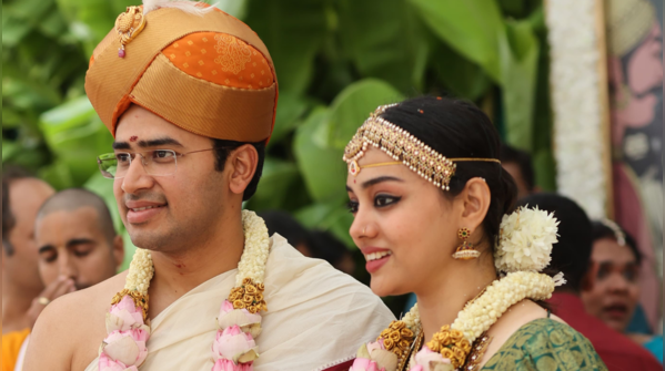 In pics: Bengaluru South MP Tejasvi Surya & Sivasri’s wedding highlights