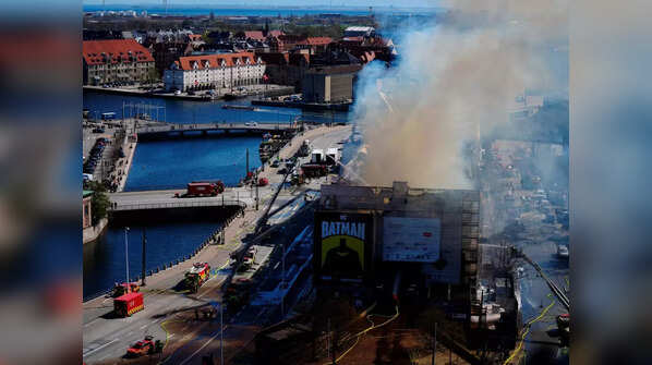 Massive fire hits Copenhagen's 400-year-old stock market building ...