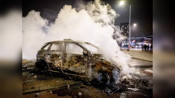 In Pics: Police cars torched as Eritrean rivals clash in Netherlands