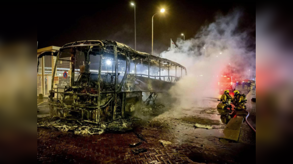 In Pics: Police cars torched as Eritrean rivals clash in Netherlands