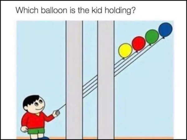 Optical illusions: Which balloon is the kid holding? Only a true genius ...