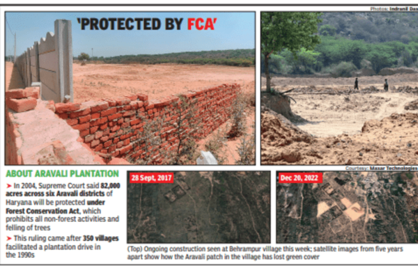 Aravali land cleared, fenced for farmhouses | Gurgaon News - Times of India