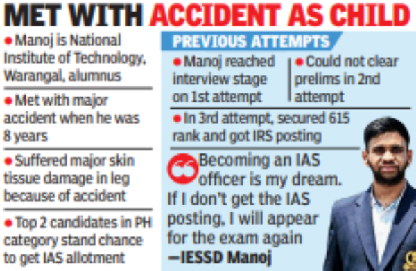 Disability No Bar, Irs Trainee Inches Closer To Ias Dream | Hyderabad ...