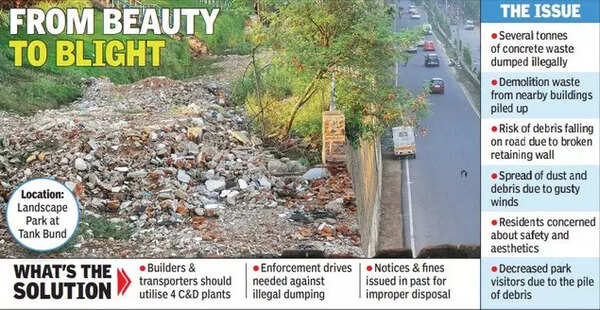 Tonnes Of Debris Defaces Landscape Park | Hyderabad News - Times of India