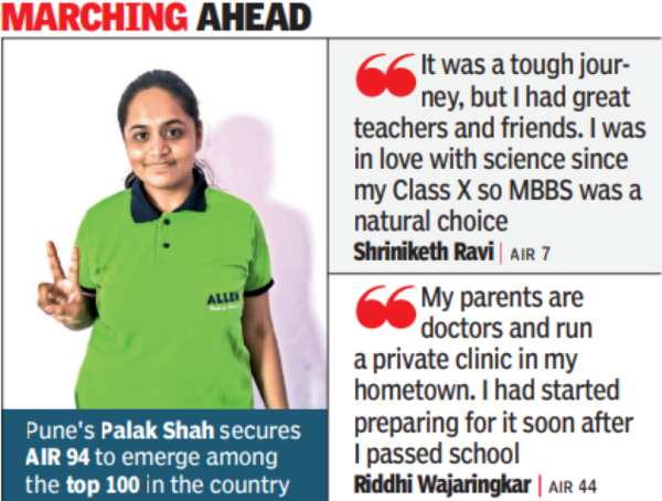 State performs well in NEET; Pune girls bag AIR 44 and 94 | Pune News ...