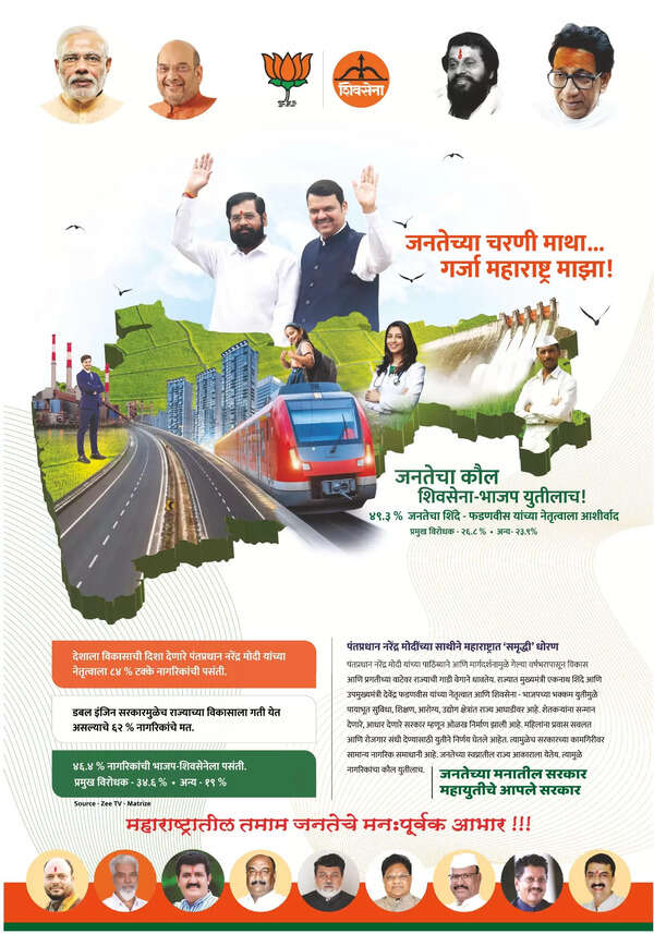 Day After Row With Bjp, Sena Firefights, Issues Ad With Fadnavis Pic ...
