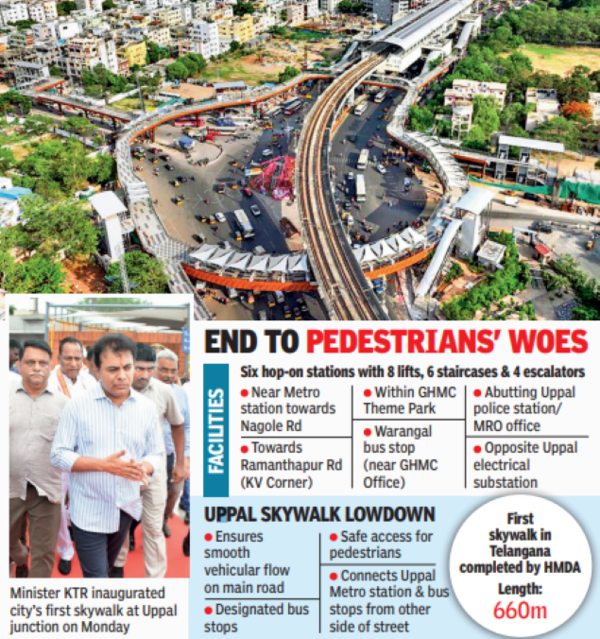 Uppal Ready For Skywalk, Ktr Says Nhai Spanner Made Project Crawl ...