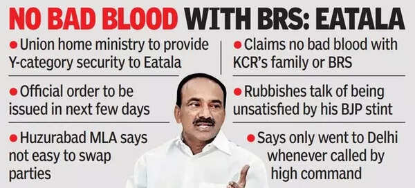 Telangana: BJP MLA Eatala Rajender gets Y-category security, rules out jumping ship | Hyderabad ...