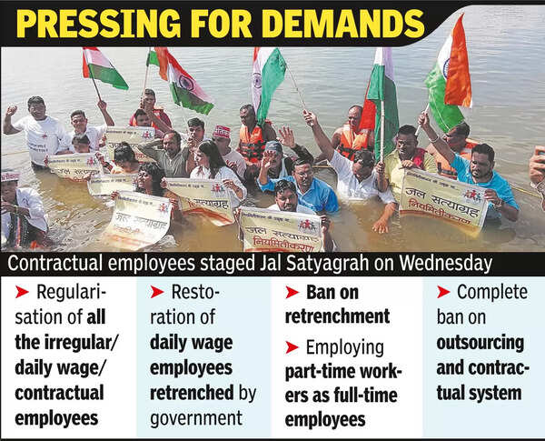 Striking Workers To Gherao Cm House | Raipur News - Times of India