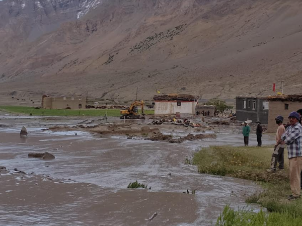 Entire Kolaksa village of Spiti in Himachal Pradesh displaced after flash flood damages houses ...