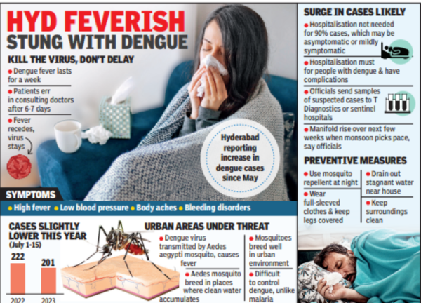 Dengue cases on rise in Hyderabad, doctors say no outbreak alarm | Hyderabad News - Times of India