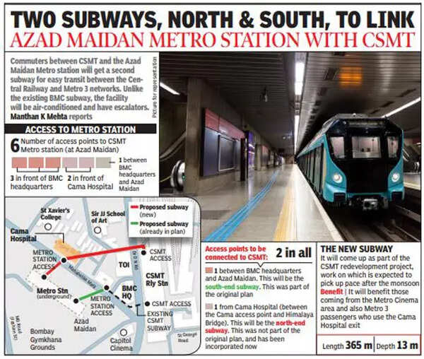 Mumbai: Two subways, north & south, to link Azad Maidan Metro Station ... Mumbai: Two subways, north & south, to link Azad Maidan Metro Station ...