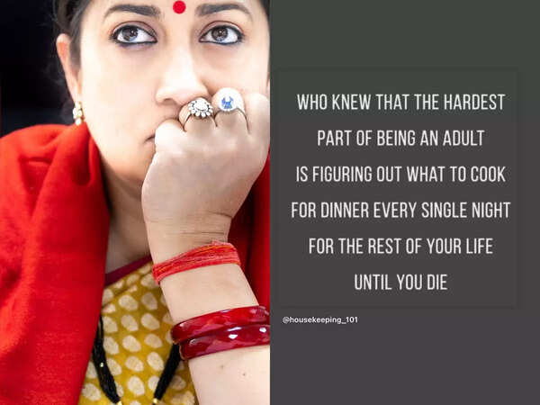 Smriti Irani shares the hardest part of being an adult in a hilarious ...
