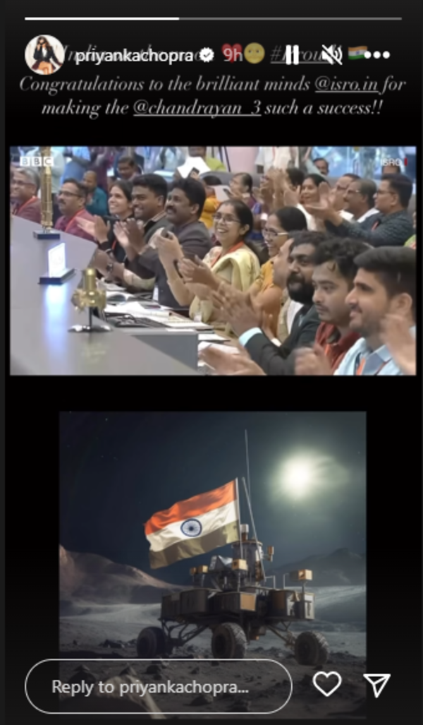 Chandrayaan-3: Priyanka Chopra is a proud Indian, hails ISRO: see post ...