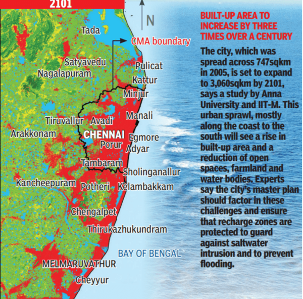 Growing Chennai to gobble up land & water | Chennai News - The Times of ...