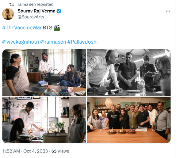 The Vaccine War: See how Raima Sen bonded with co-actors in these unseen BTS pics from the ...