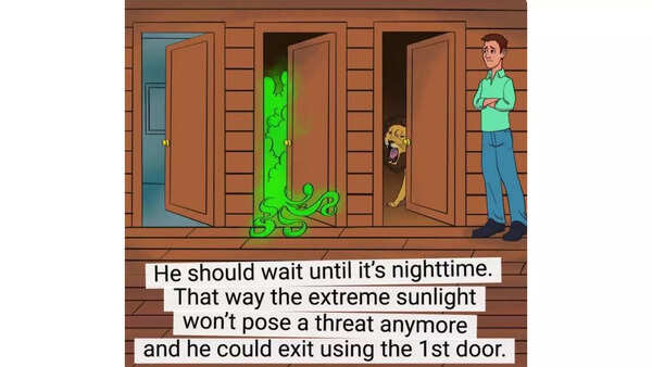 IQ Test: Help the man choose the safest exit door in 15 seconds ...