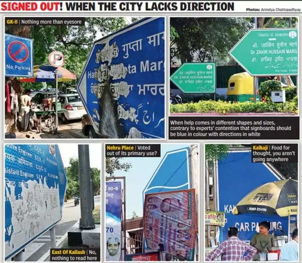Delhi: Where the streets have no name! Damaged, hidden signage fail ...