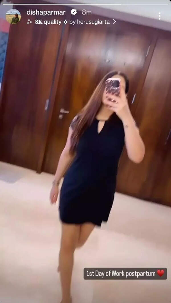 New mom Disha Parmar resumes work post pregnancy, shares a pic - Times ...