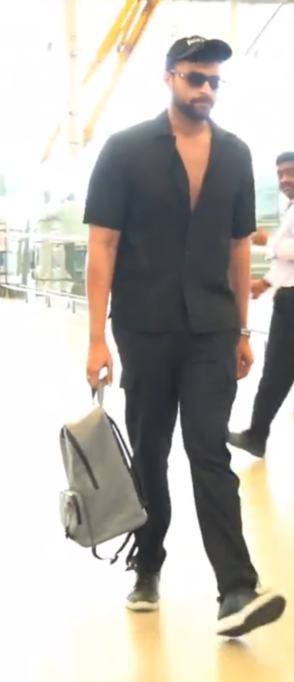 Varun Tej spotted in a casual black outfit at Hyderabad airport as he ...