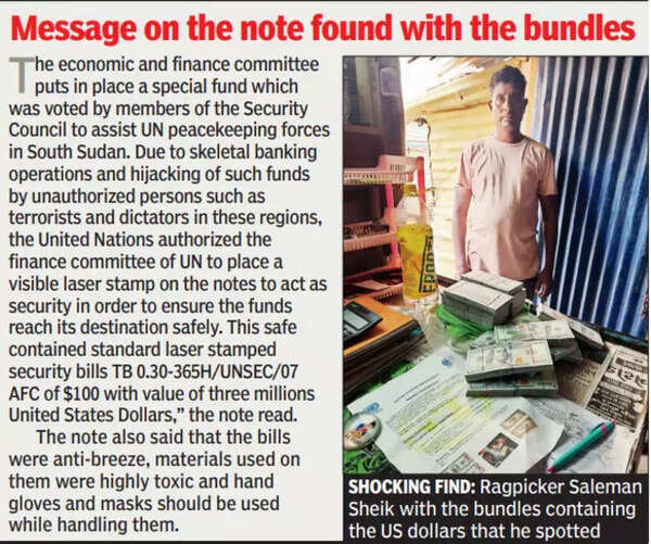 Bangalore News Today: Bengaluru ragpicker finds 3million US dollars ...
