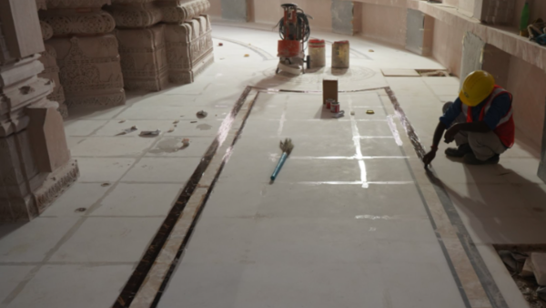 Ram Janmbhoomi Trust shares pictures of floor inlay work at Ram Temple ...